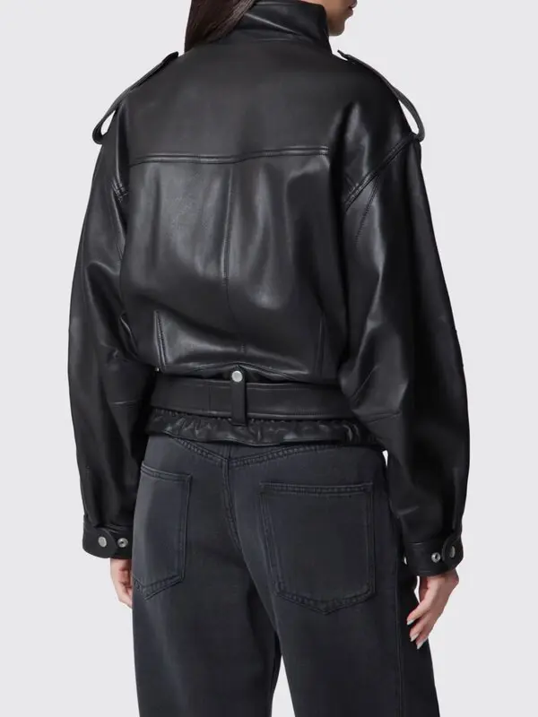Isabel Marant Étoile Farza Relaxed Fit Lambskin Biker Jacket