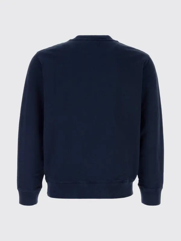 Maison Kitsuné Cotton Crewneck Sweatshirt With Applied Logo - Navy