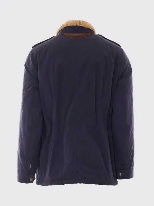 Brunello Cucinelli Cotton And Nappa Sahariana Jacket With Thermore® Padding - Blue