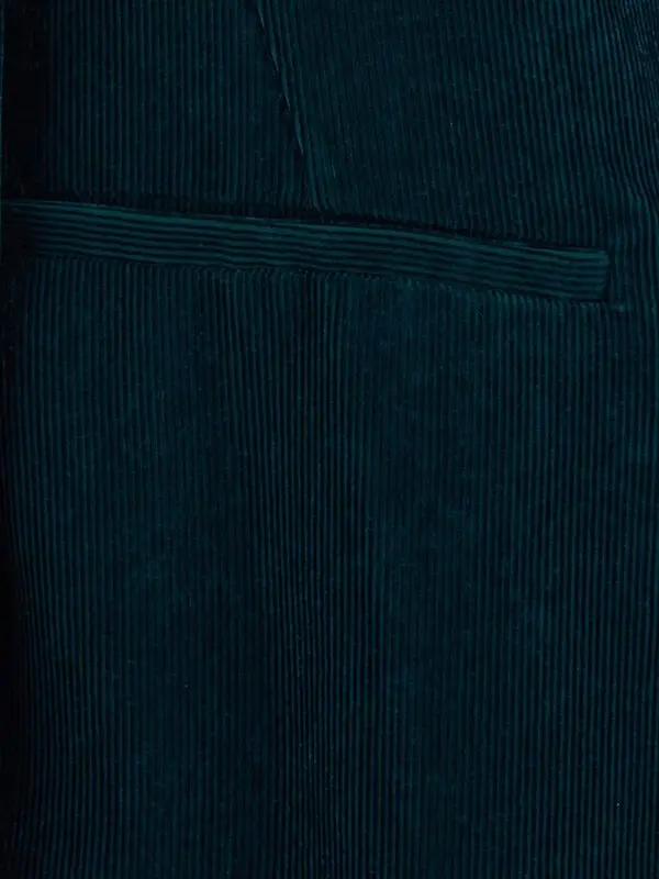 FORTE_FORTE Single-breasted Corduroy Velvet Blazer With Peak Lapels - Green