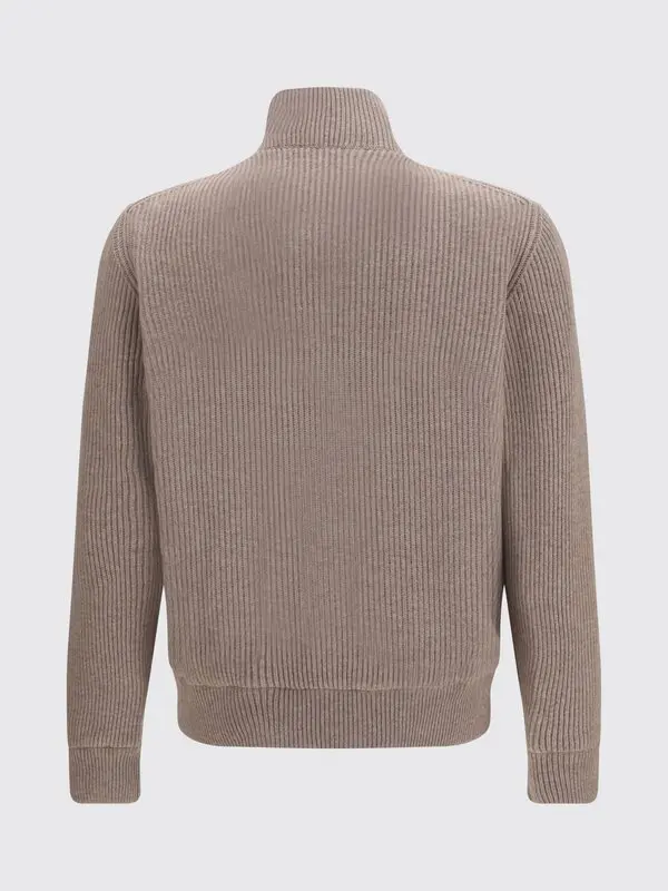 Brunello Cucinelli Suede Calfskin Bomber Jacket With Knit Details