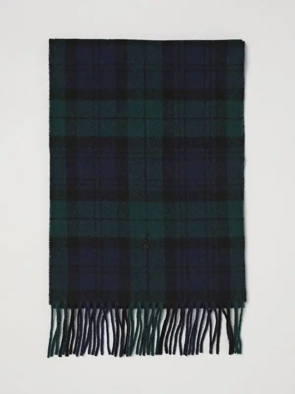 Polo Ralph Lauren Tartan Plaid Wool Scarf - Black