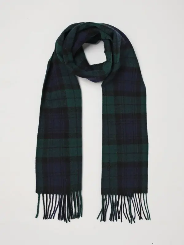 Polo Ralph Lauren Tartan Plaid Wool Scarf - Black