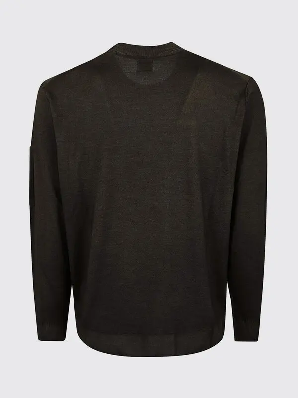 C.P. COMPANY Wool Crewneck Sweater With Long Sleeves And Patch Pocket - Brown
