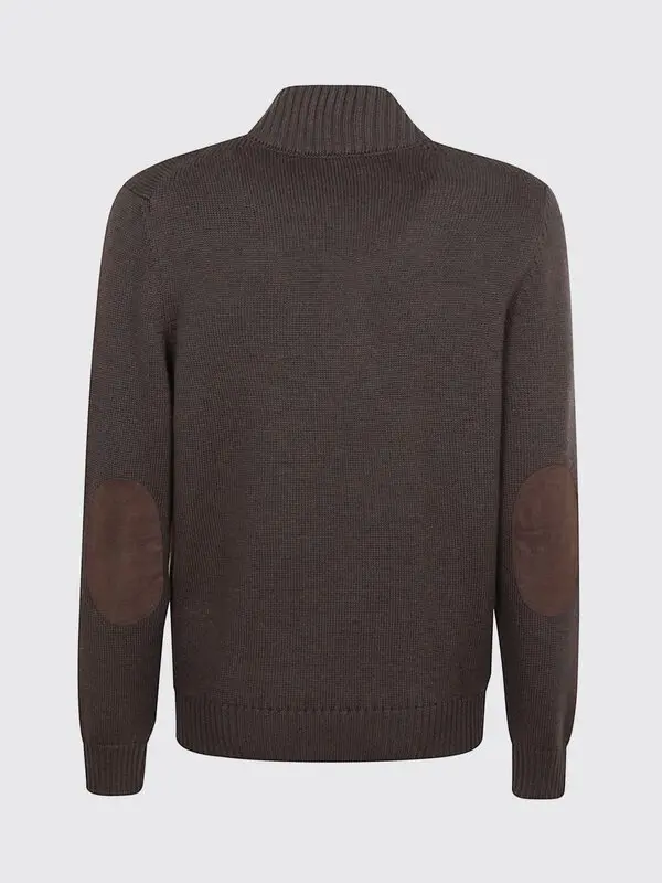 FAY Wool Long-sleeved Turtleneck With Toggle Fastening - Brown