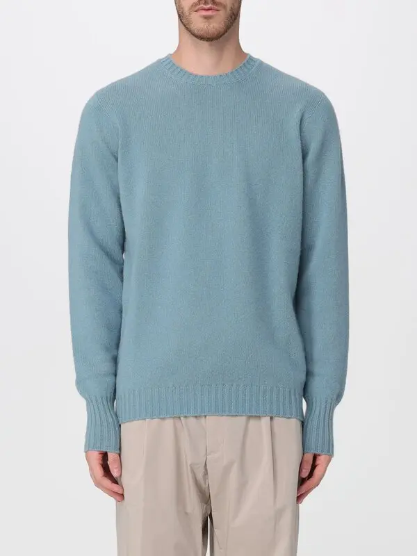 DRUMOHR Long-sleeved Crewneck Sweater In Pure 100% Fine Cashmere - Blue