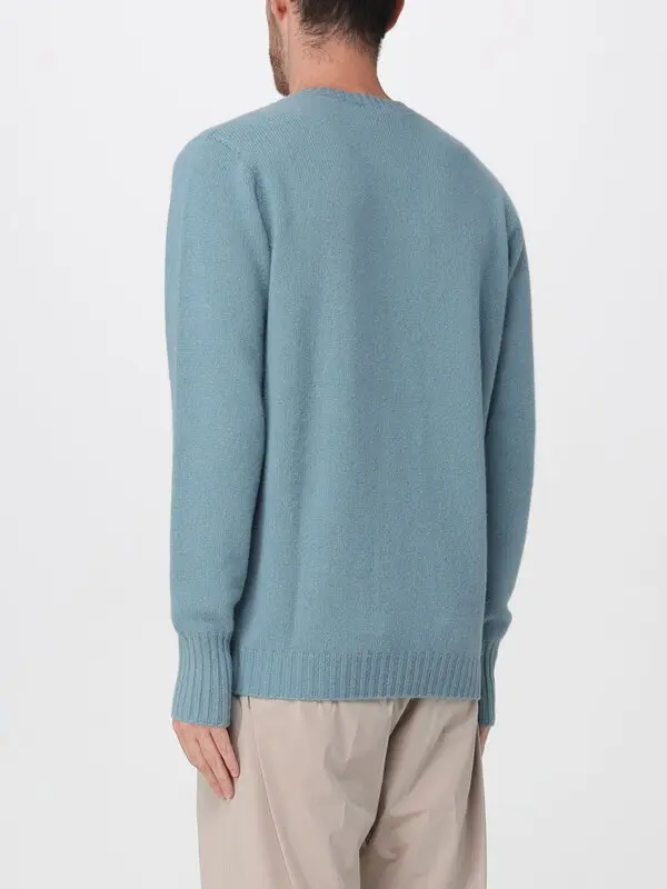 DRUMOHR Long-sleeved Crewneck Sweater In Pure 100% Fine Cashmere - Blue