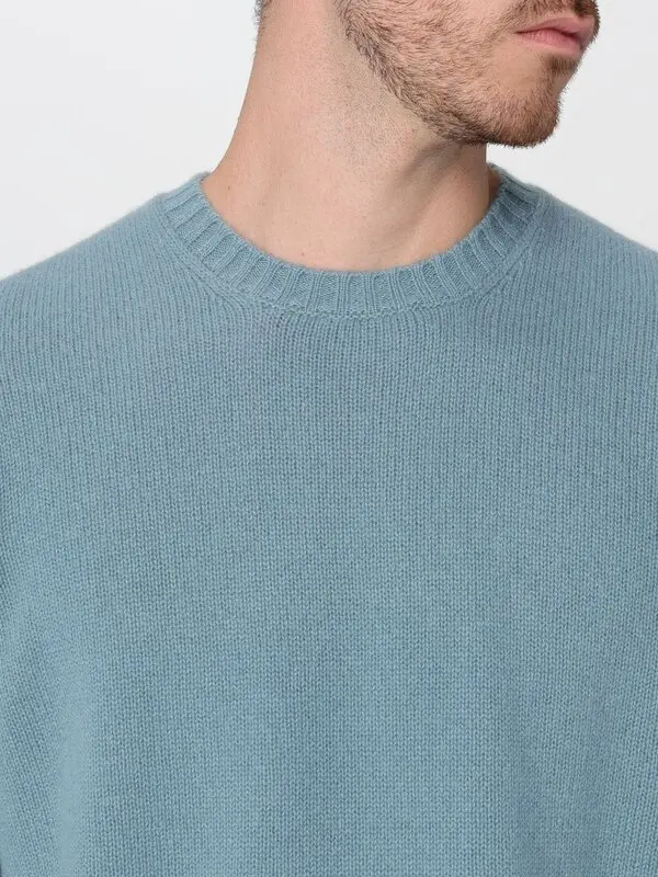 DRUMOHR Long-sleeved Crewneck Sweater In Pure 100% Fine Cashmere - Blue