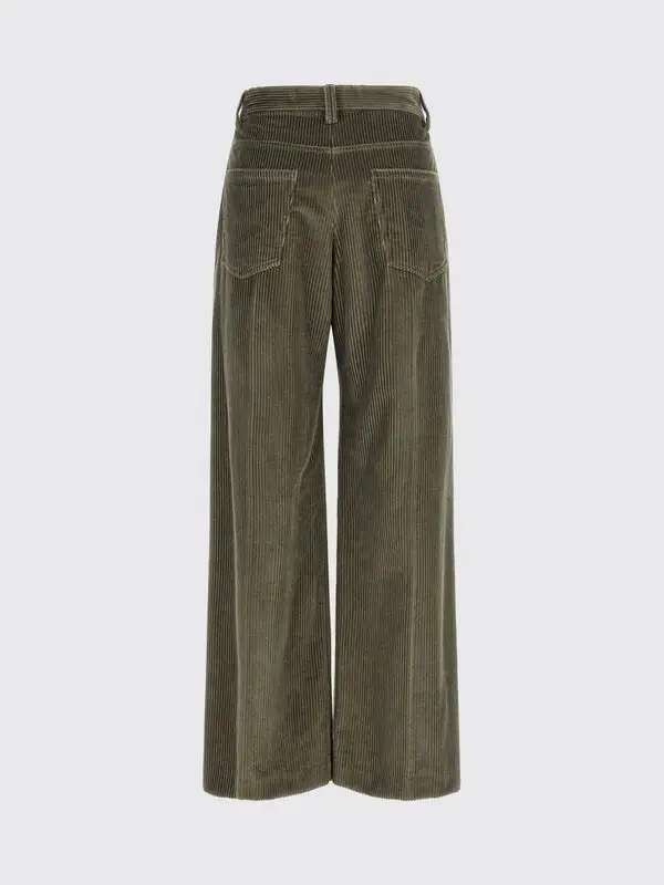 Brunello Cucinelli High-waisted Wide-leg Corduroy Velvet Trousers - Green