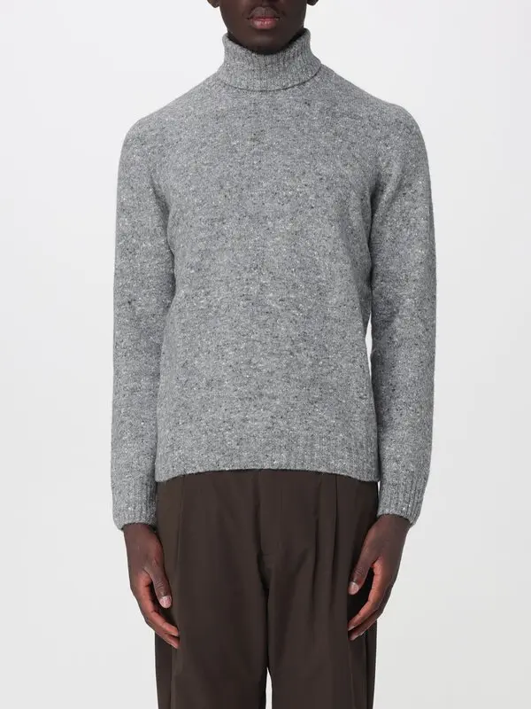 DRUMOHR Long-sleeved Turtleneck In A Fine Wool And Cashmere Blend - Grey