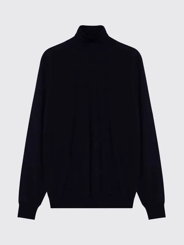 DRUMOHR Long-sleeved Fine Super 140's Virgin Wool Turtleneck - Blue