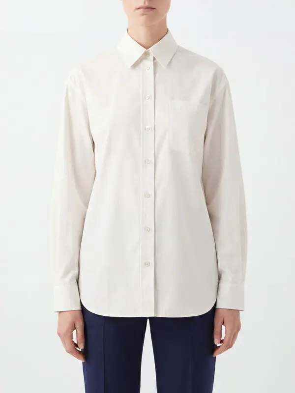 THE ROW Long-sleeved Cotton Shirt With French Collar