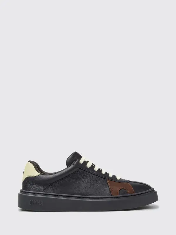 Camper Twins Grained Leather Sneakers With Two-tone Abstract Design