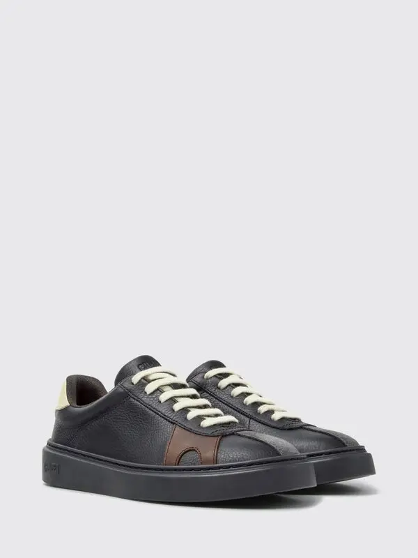 Camper Twins Grained Leather Sneakers With Two-tone Abstract Design