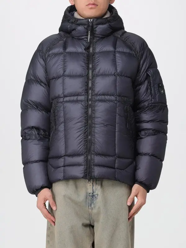 C.P. COMPANY Short Hooded Ripstop Down Jacket - Blue