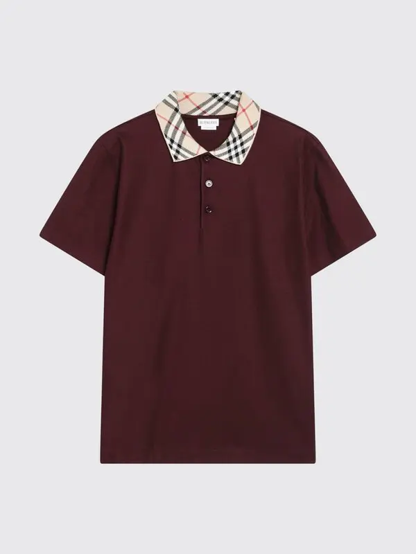 Burberry Cotton Polo Shirt With Check Pattern Collar