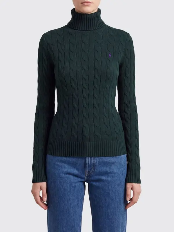 Polo Ralph Lauren Slim Fit Wool And Cashmere Turtleneck Sweater With Embroidered Pony Logo - Green