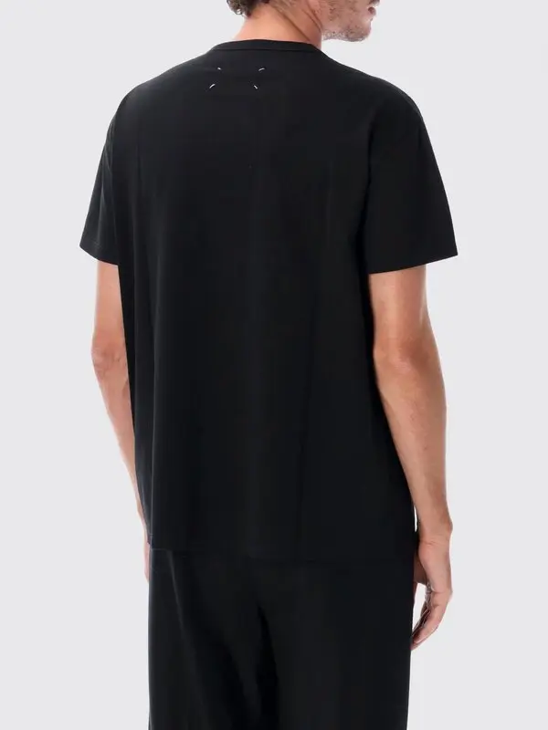 MAISON MARGIELA Cotton T-shirt With Contrast Logo - Black