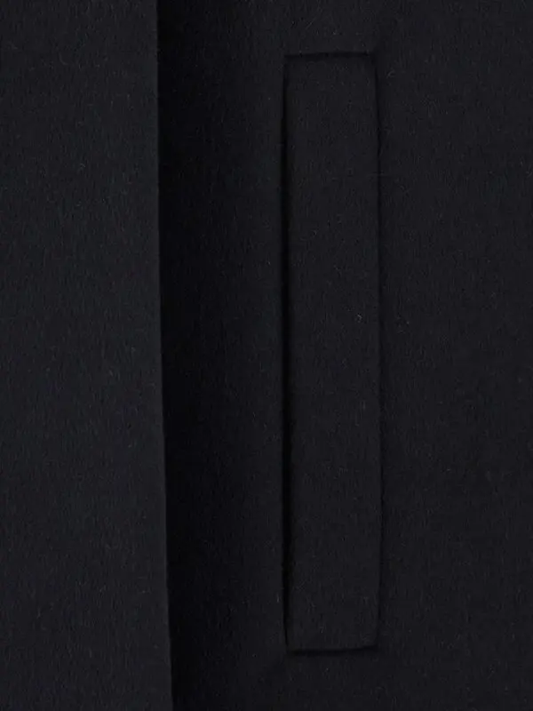 TWINSET Double-breasted Knee-length Wool Coat With Lapels And Welt Pockets - Black