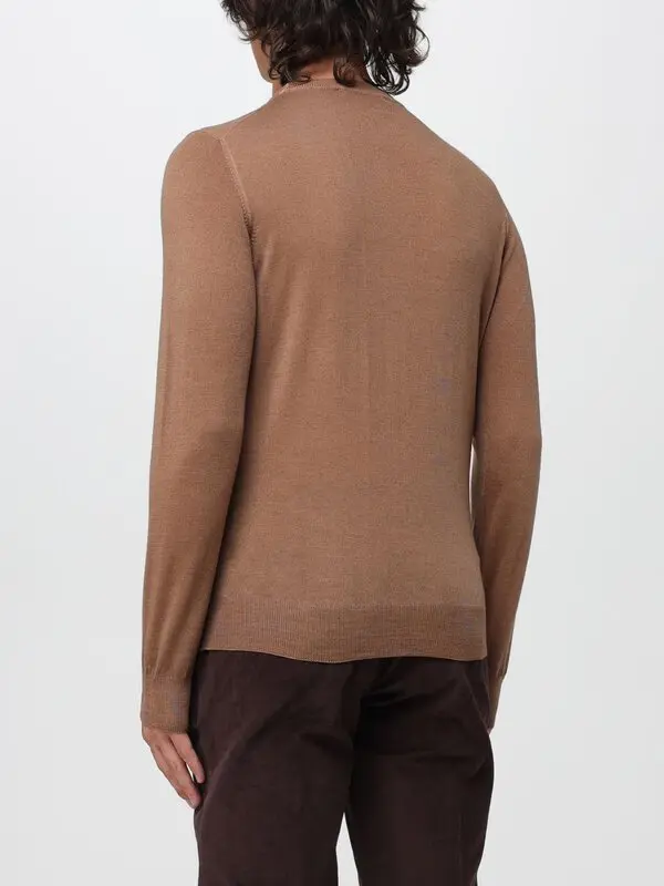 BROOKSFIELD Shawl Collar Ribbed Wool Cardigan With Buttons - Brown