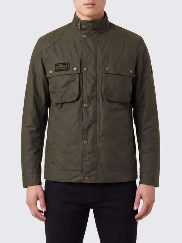 Barbour Merton Relaxed-fit Waxed Cotton Jacket With Biker Collar