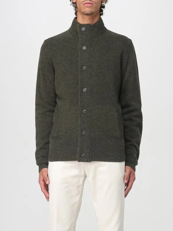 Barbour Pure Wool High Neck Button-up Cardigan - Green