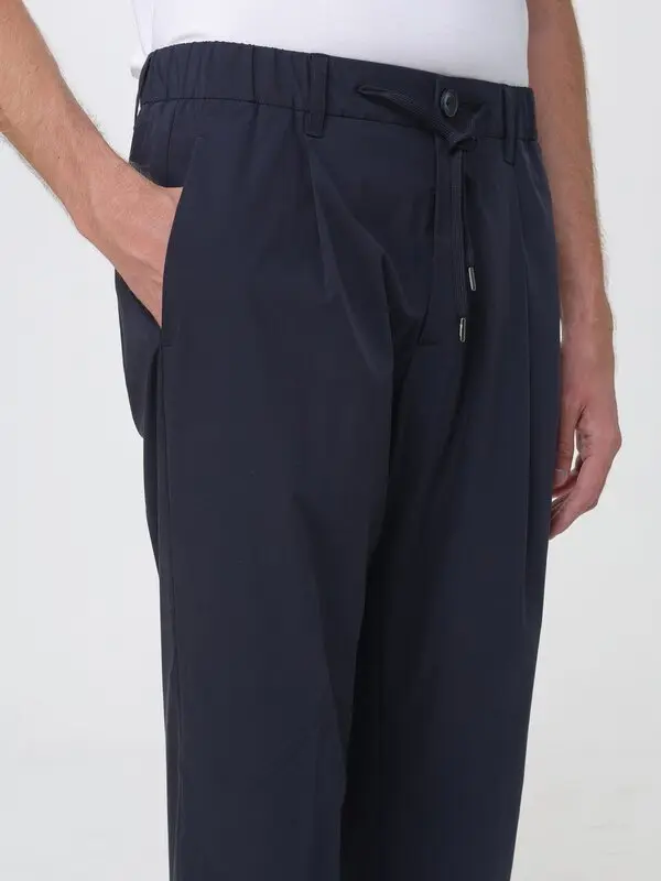 Herno Straight-leg Technical Fabric Trousers With Drawstring Waistband - Blue