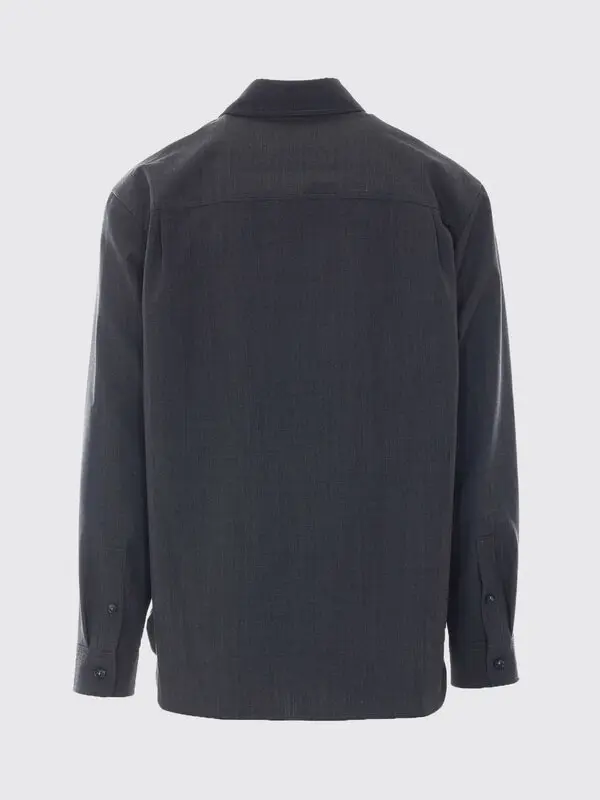 A.p.c. Gray Wool Blend Shirt Jacket With Patch Pockets