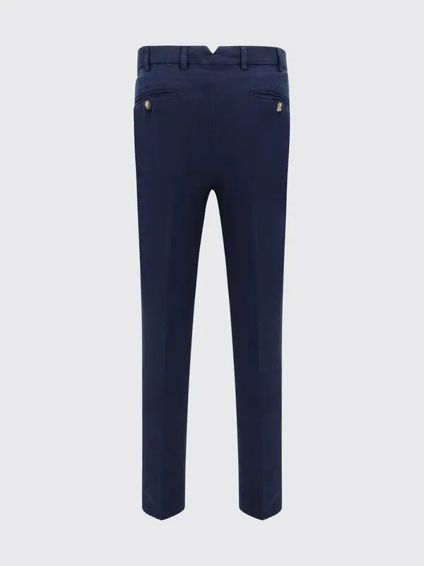 Brunello Cucinelli Slim Fit Cotton Tailored Trousers - Navy
