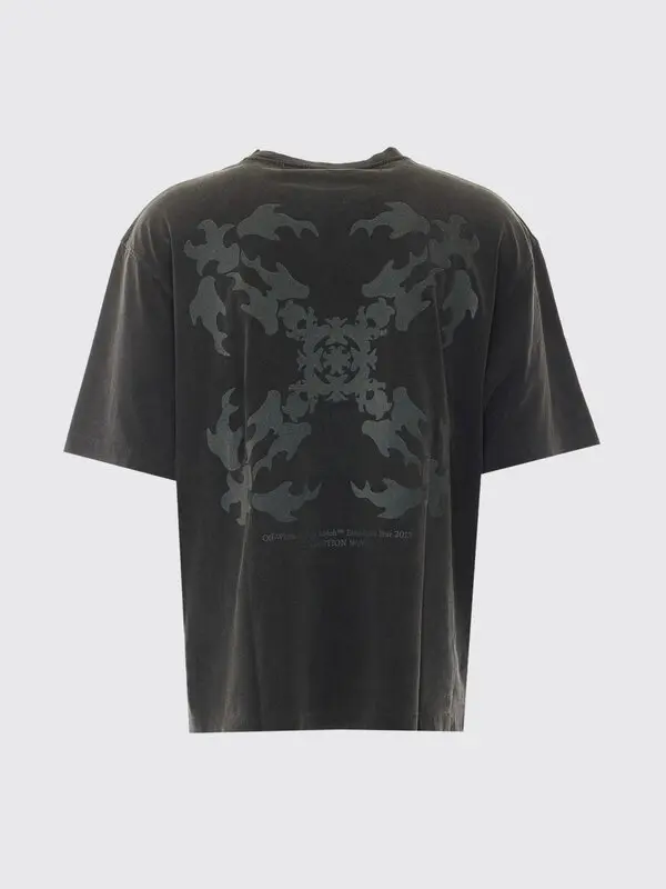Off-White Relaxed Fit Cotton T-shirt With Rear Arrow Logo - Black