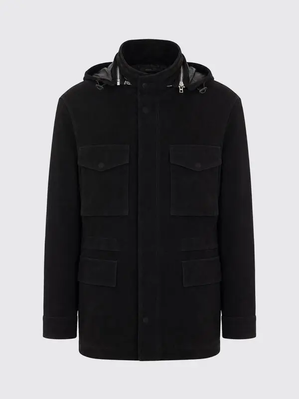 TOM FORD Suede Lambskin Leather Sahariana Jacket With Hood