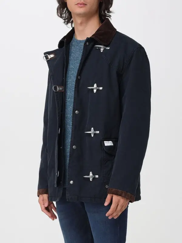 FAY 4 Ganci Cotton Jacket With Velvet Collar And Patch Pockets