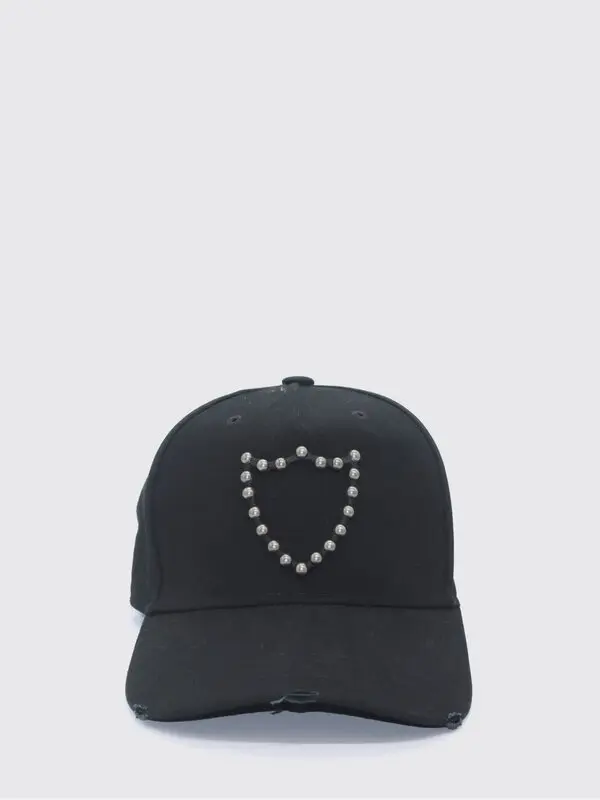 HTC LOS ANGELES Cotton Baseball Cap With Studded Heart Embroidery