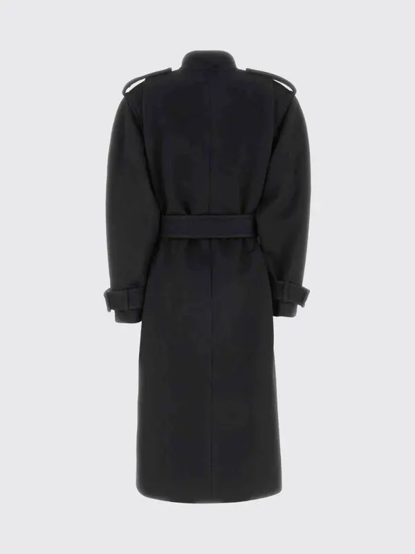 Chloé Long Double-breasted Virgin Wool Coat With Belt And High Neck