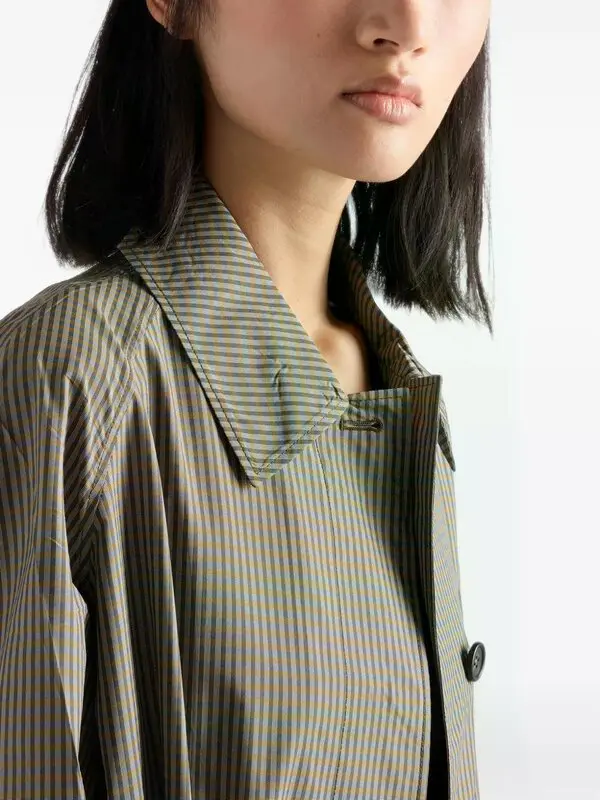Prada Checked Technical Fabric Trench Coat