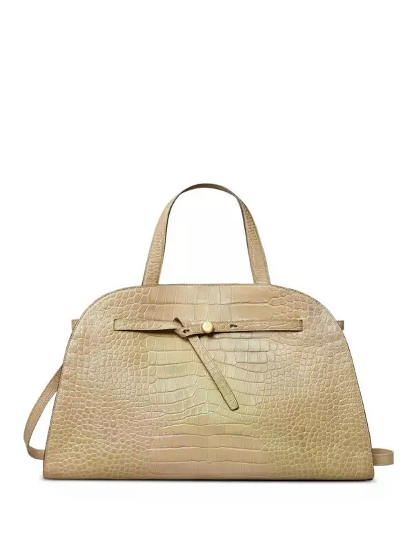 Tory Burch Romy Croc-embossed Bauletto Bag - Neutrals