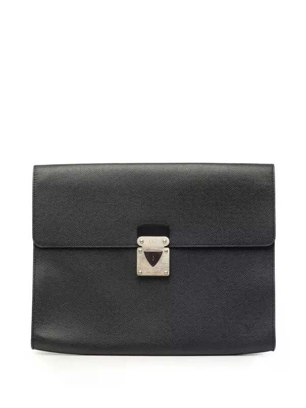 LOUIS VUITTON 2004 Taiga Minuto Clutch Bag - Black