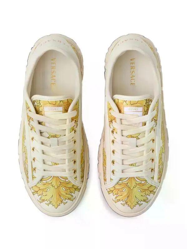 Versace Greca Printed Silk-twill Trainers