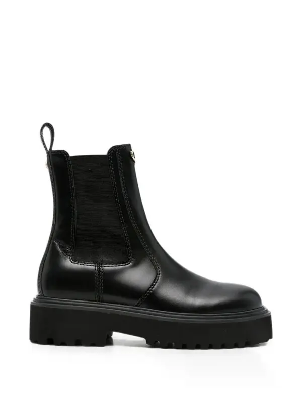 Maje Leather Chunky Ankle Boots - Black