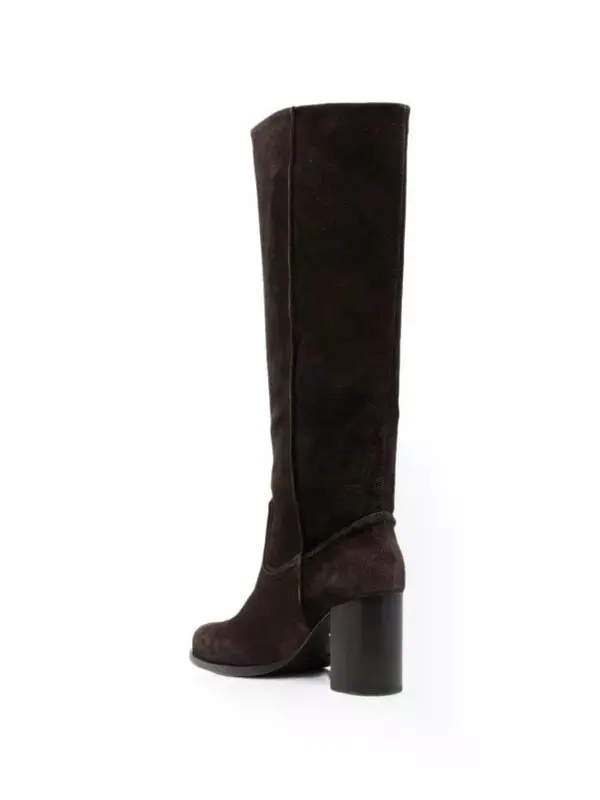 Maje Tripos Leather Round-toe Boots