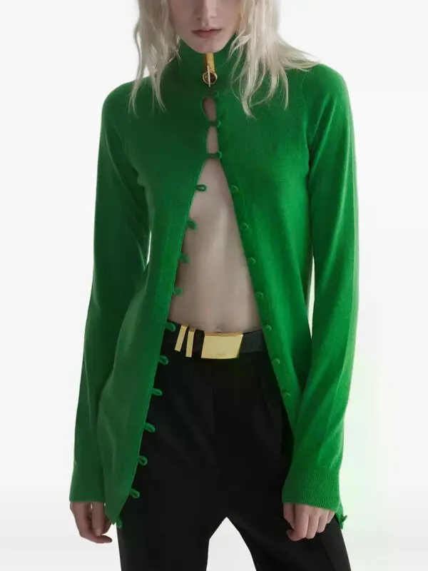 MUGLER Emerald Cashmere Open Cardigan