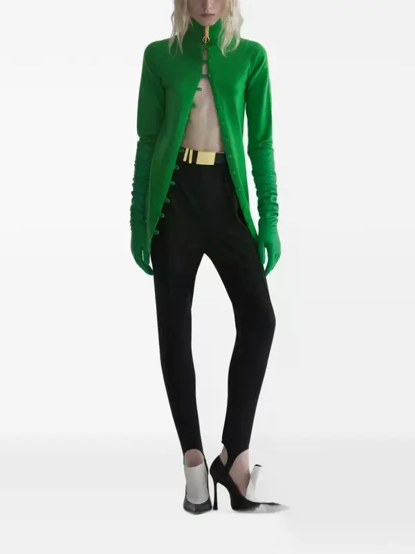MUGLER Emerald Cashmere Open Cardigan