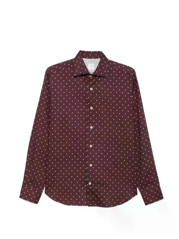 Eleventy Polka-dot Long-sleeve Shirt