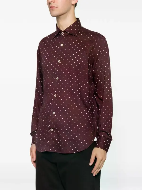Eleventy Polka-dot Long-sleeve Shirt