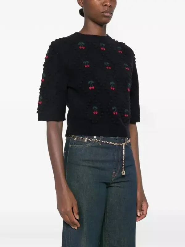 Maje Cherry-embroidered Sweater