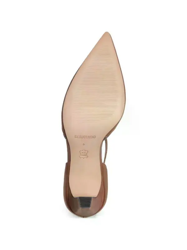 Bernardo Gianna T-bar Pointed-toe Pumps - Brown