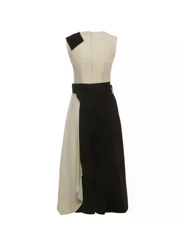 Sportmax Asymmetric Two-tone Midi Dress