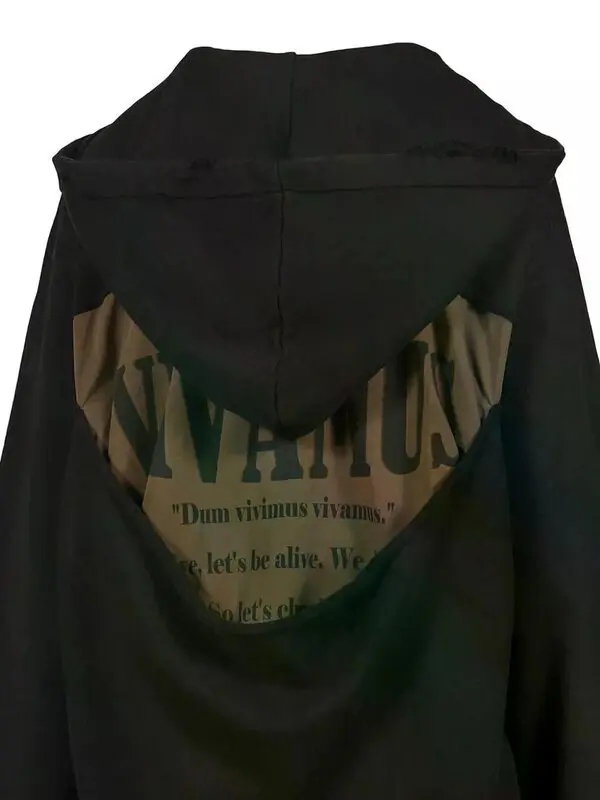 VIVAMUS Distressed Logo-patch Hoodie