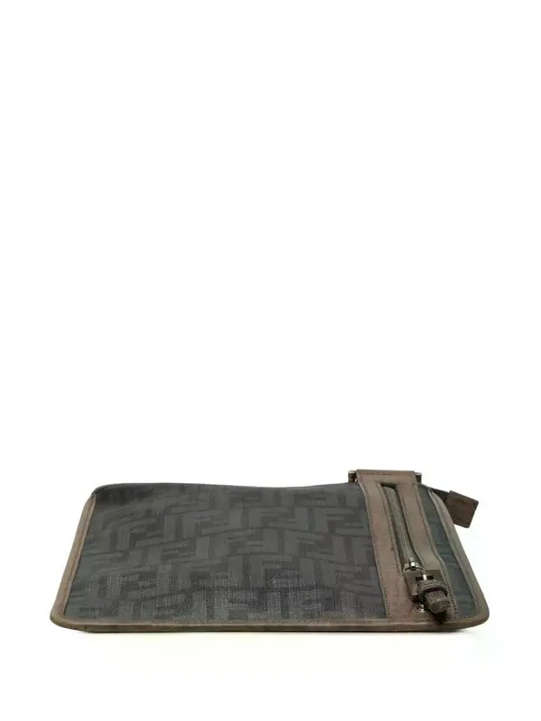 Fendi Zucca Spalmati Flat Messenger Crossbody Bag