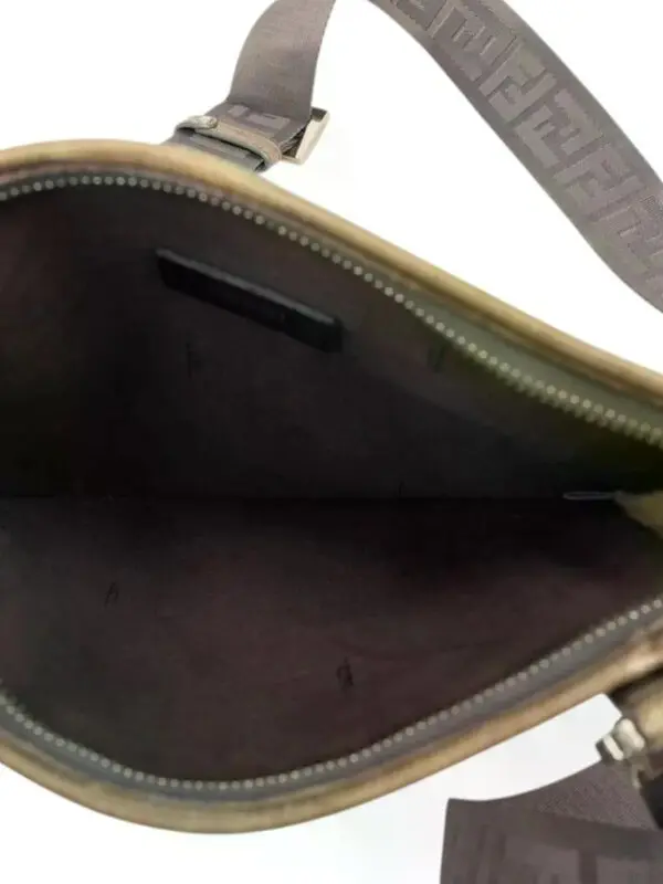 Fendi Zucca Spalmati Flat Messenger Crossbody Bag